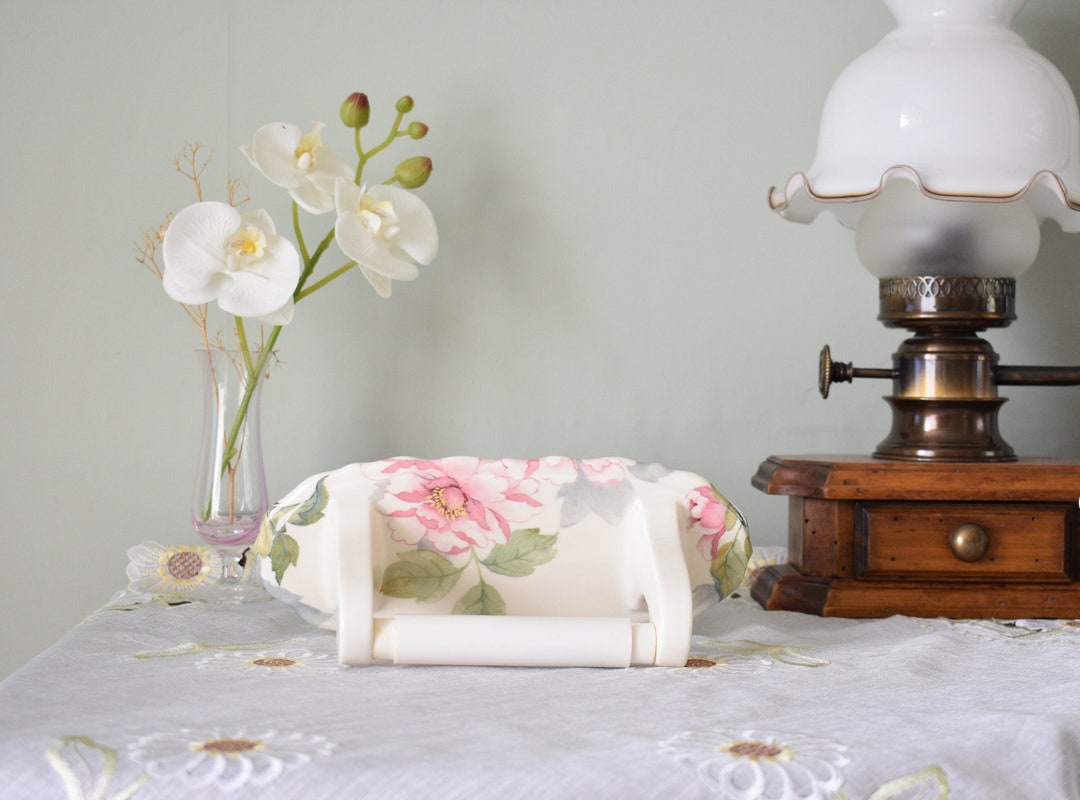 Vintage Hadida Floral Toilet Roll Holder Fine Bone China made - Etsy