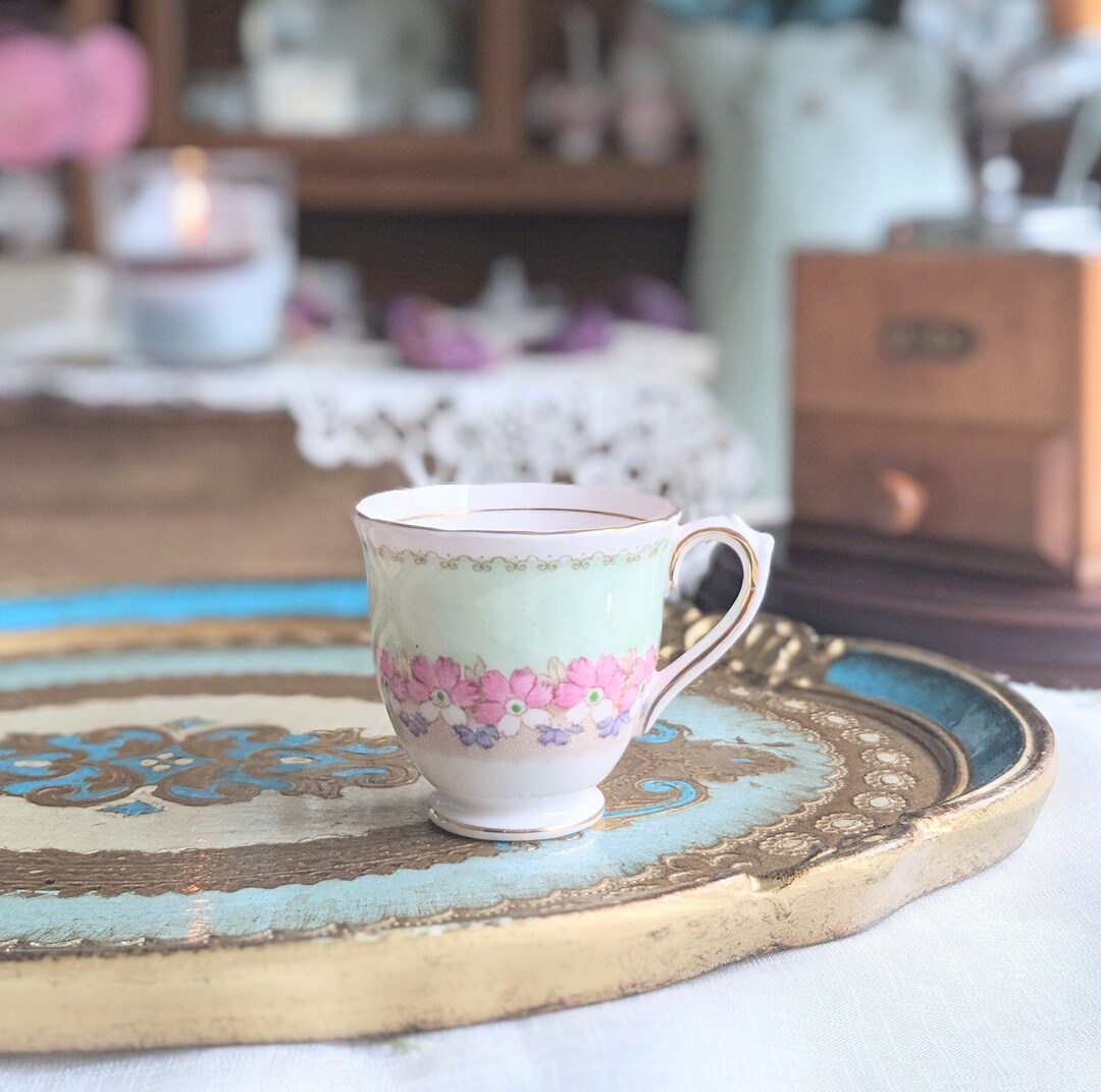 Replacement Vintage Tuscan Daisy Pink Hand Decorated Bone China Cup ...