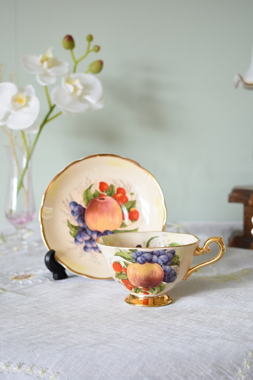 Spode, Royal Worcester Marquis Fine China,22 Carat Gold, Orchard Tea ...