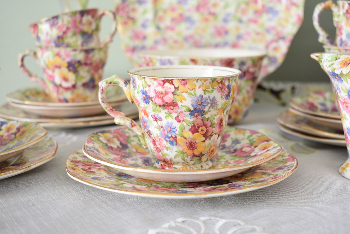 Rare Vintage James Kent Fenton Du Barry Pattern C1936 , Bone China ...
