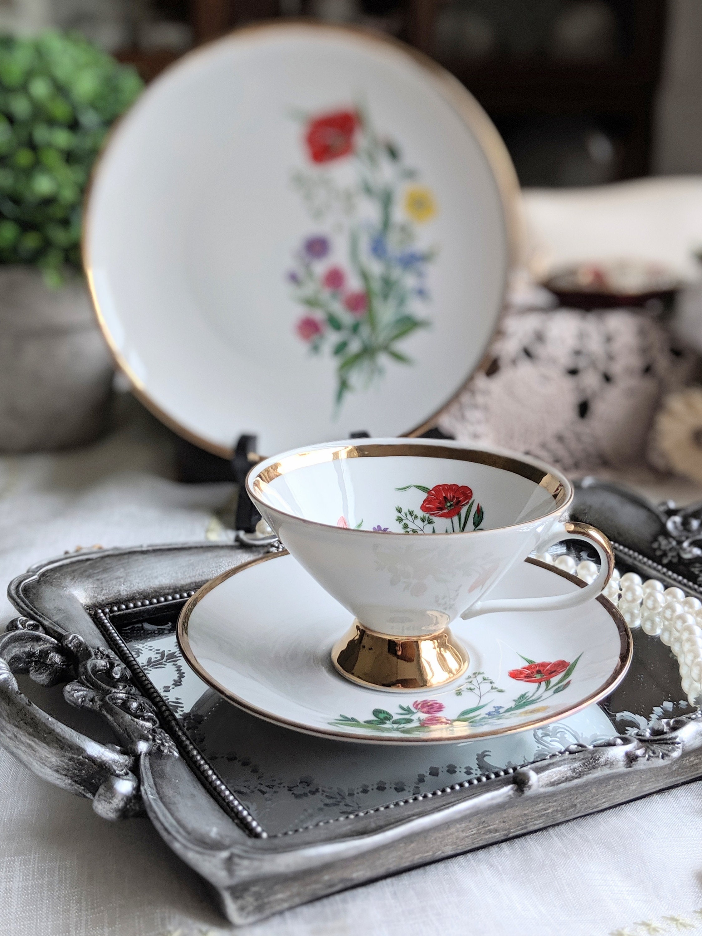 Rare Mid Century Winterling Bavaria Wild flower pattern | Etsy