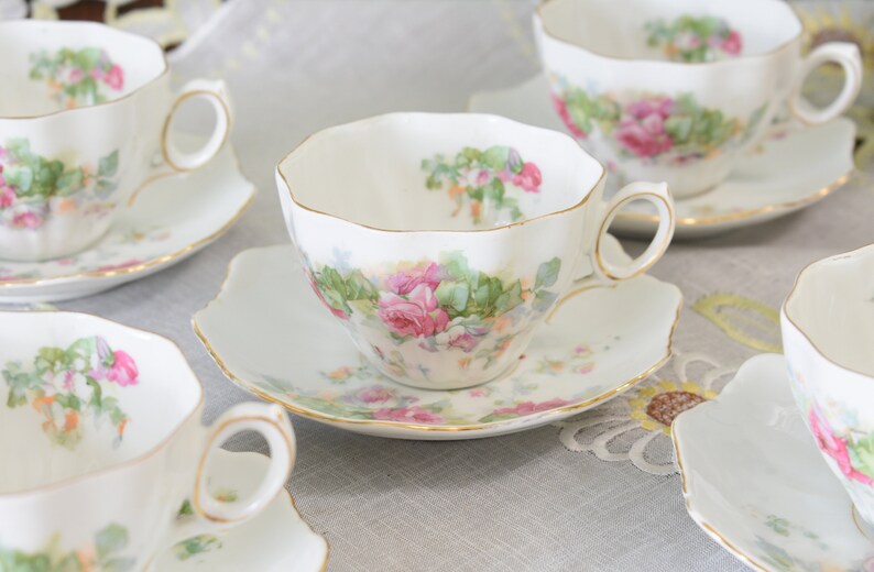 Vintage Victoria Roses in Scalloped Shape Code 473889 Cup and Saucer ...