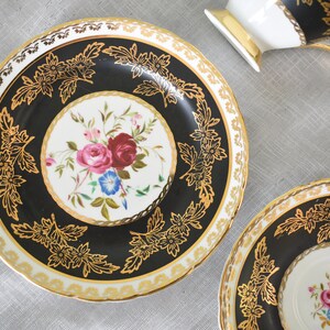 H&M Sutherland in Matt Black and Gold Filigree Tea Cup , Saucer and ...