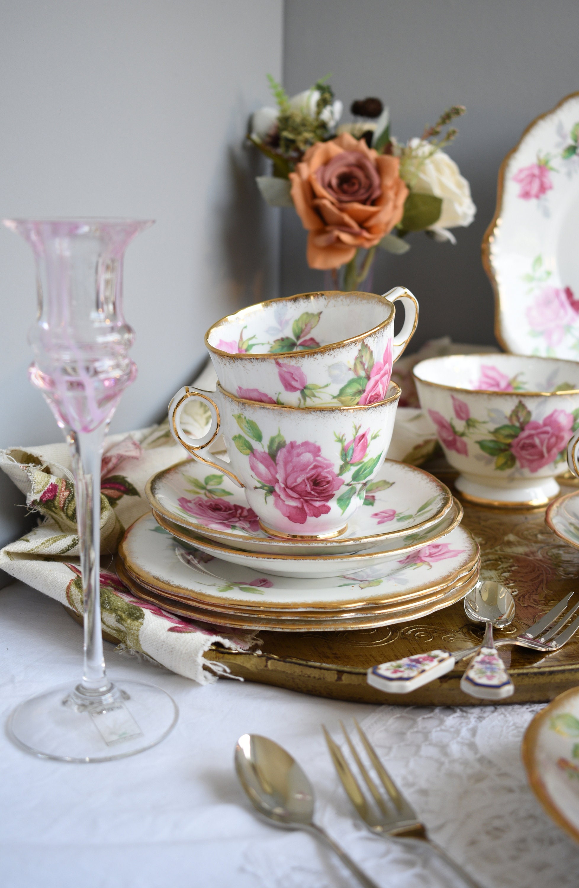 Vintage Royal Stafford Berkeley Rose English Bone China - Etsy UK