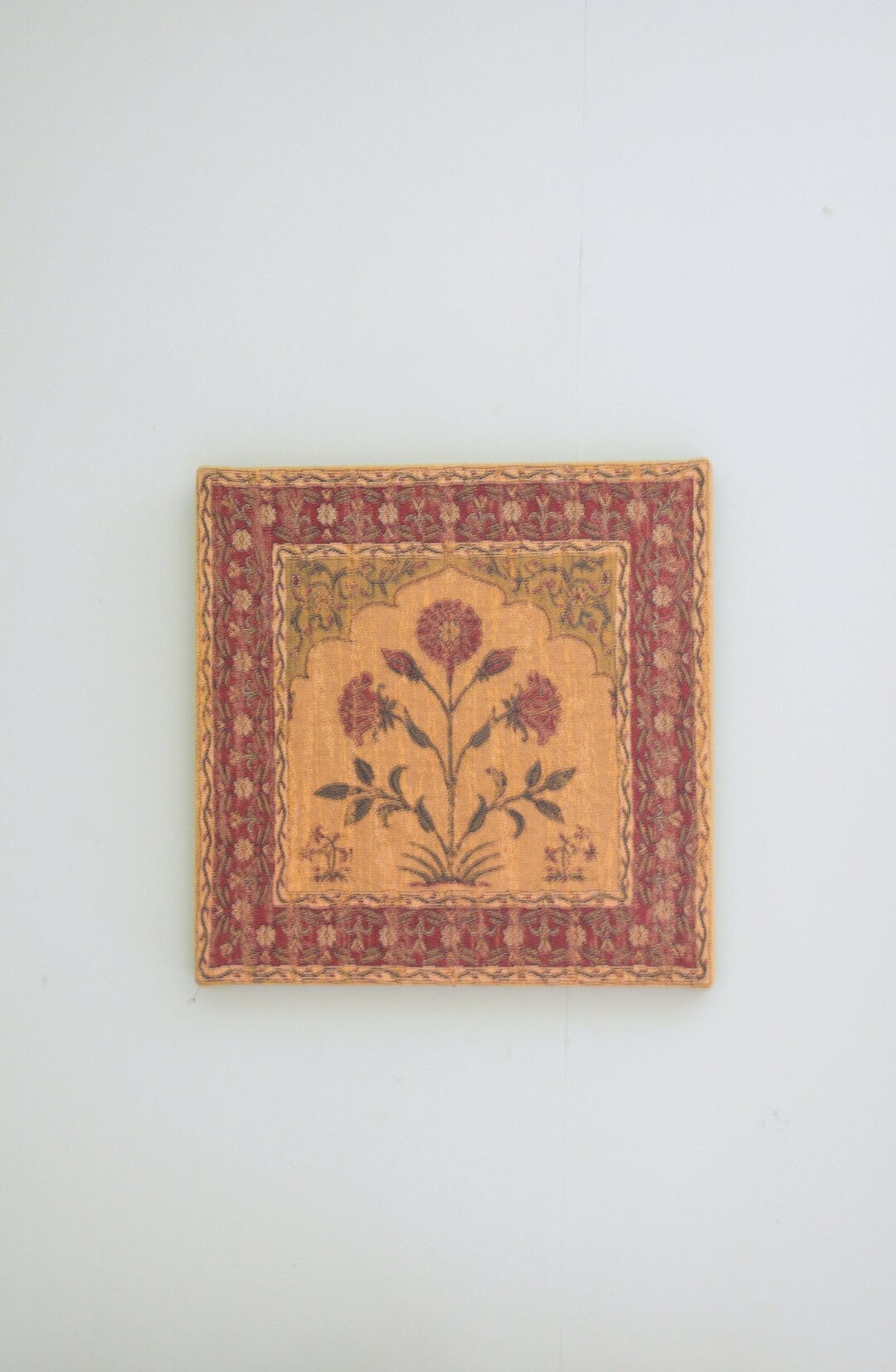 Vintage Laura Ashley Persian Tapestry Style Wall Mounted on a Square ...