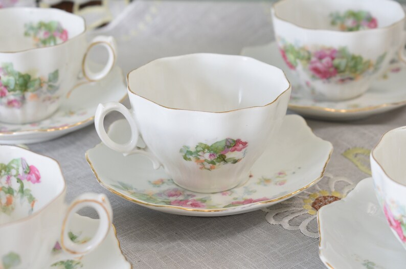 Vintage Victoria Roses in Scalloped Shape Code 473889 Cup and Saucer ...