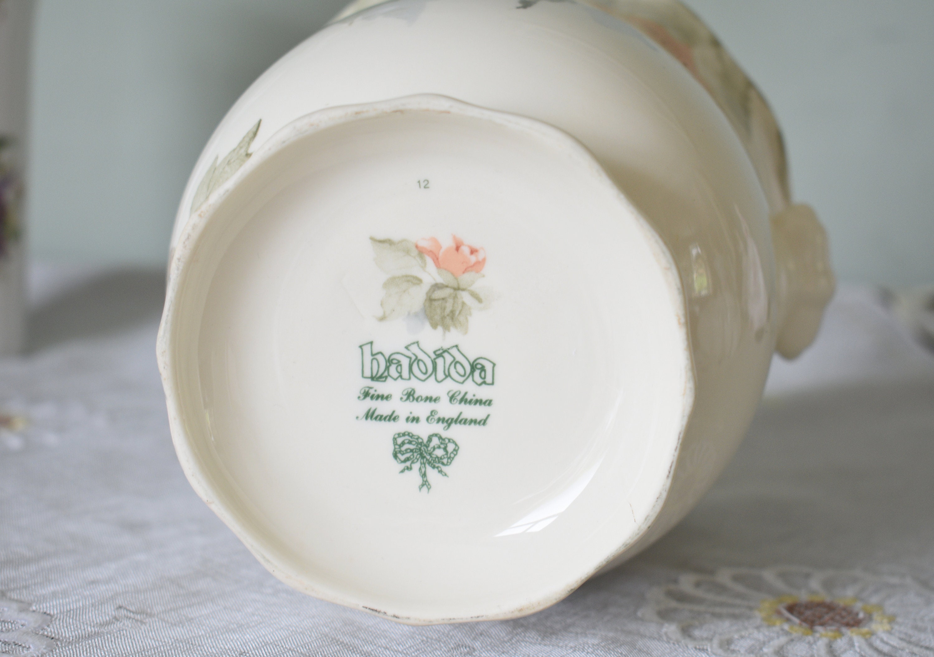 Vintage Hadida Floral Bathroom Accessories, Planter Plant Pot Fine Bone ...