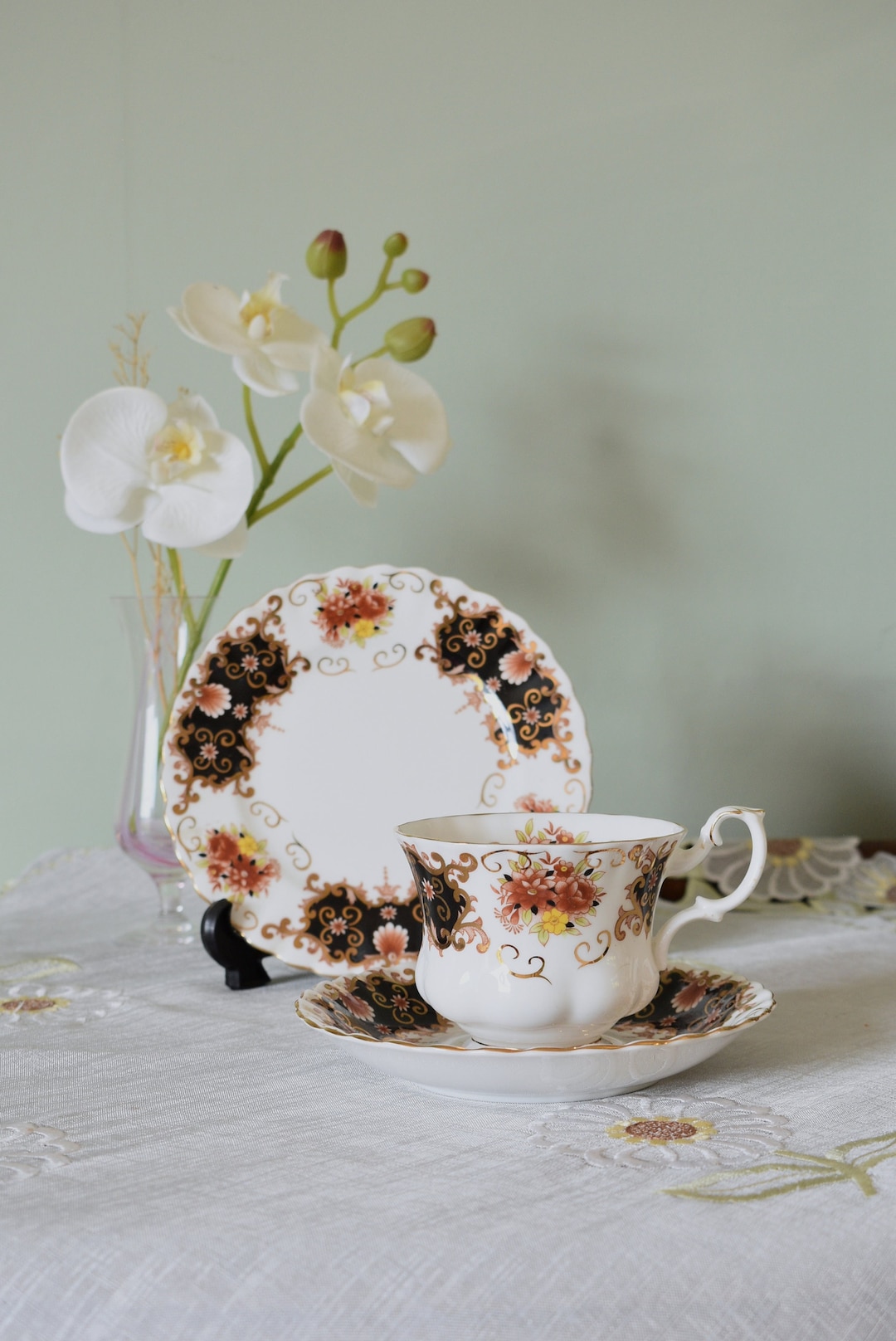 Vintage Royal Albert Heritage Teacup, Saucer and Side Plate, Bone China ...