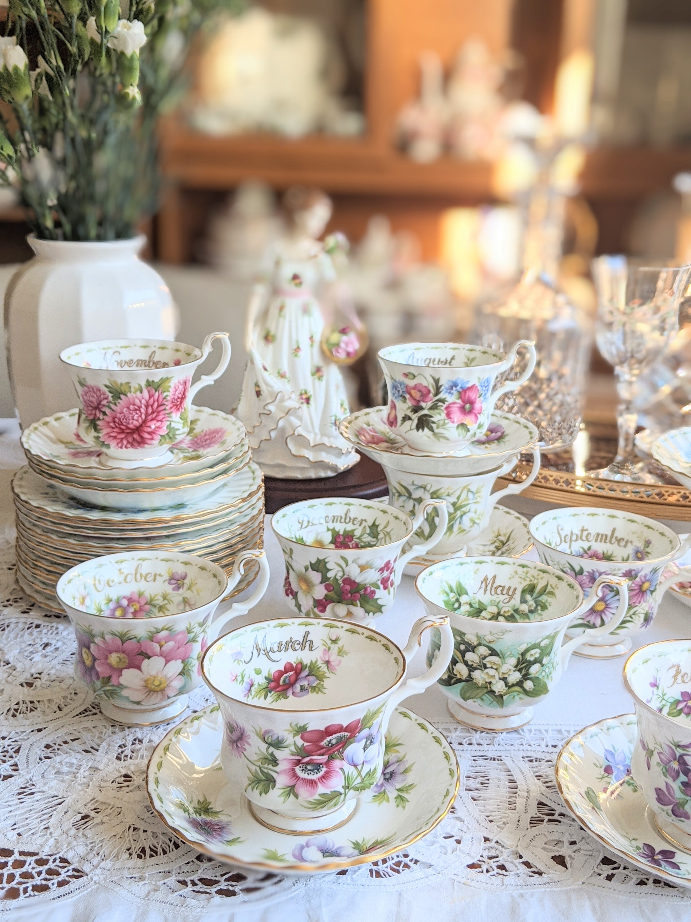 Vintage Royal Albert Flower of the Months Series Trio Set - Etsy