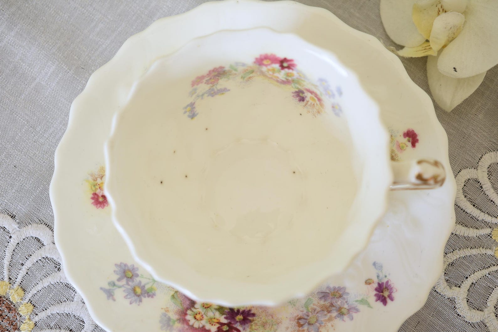 English Crescent Bone China Cup and Saucer Set , Made in England ...