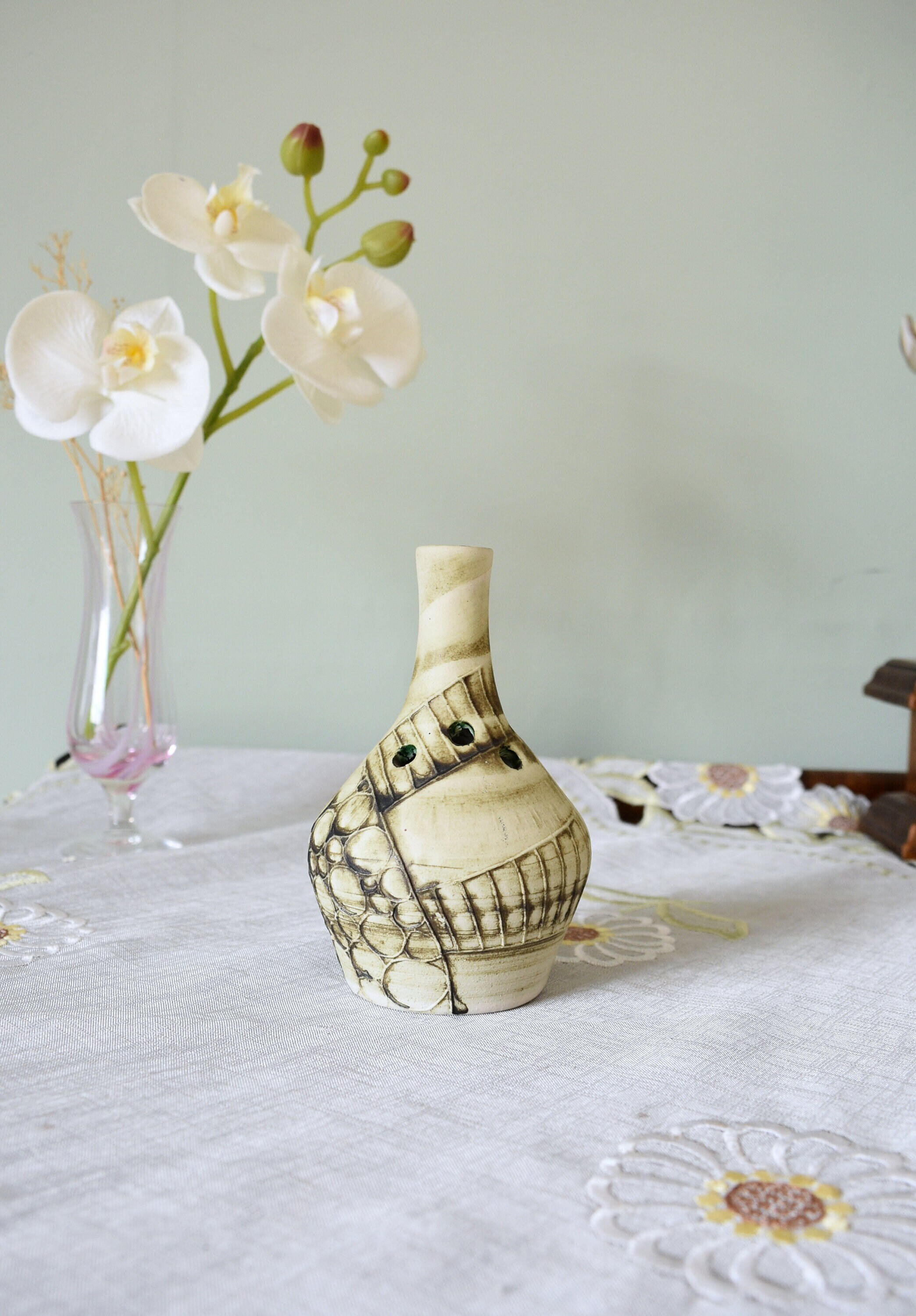 Vintage Mid Century Carn Pottery Small Vase Artist by - Etsy UK