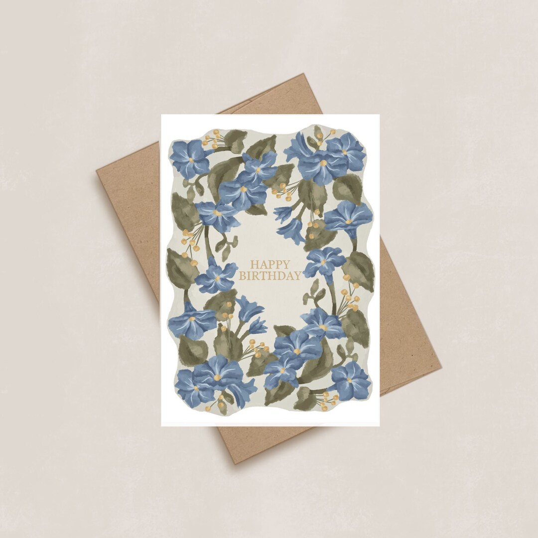 Morning Glories Birthday Card | September Birth Flower - Etsy