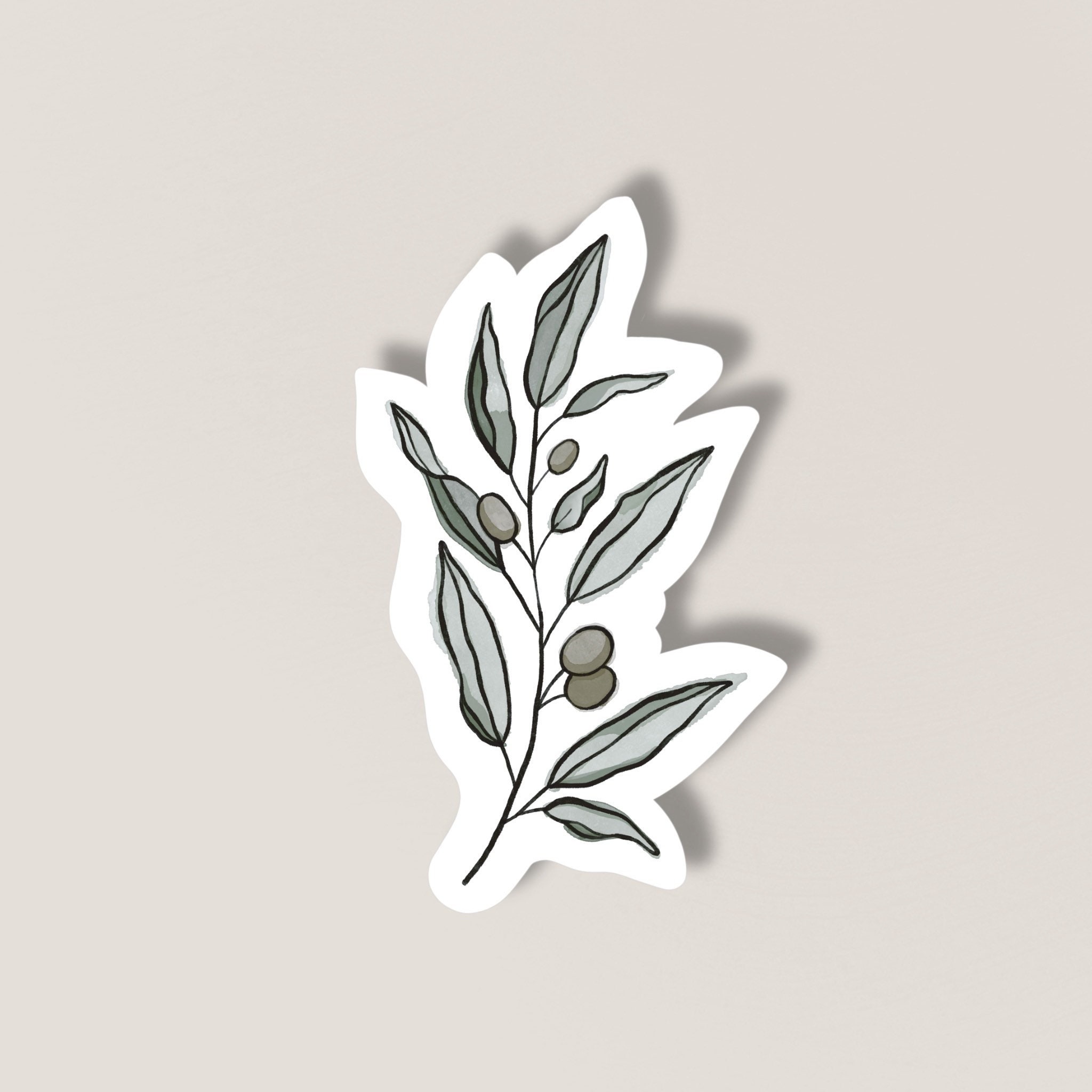 Olive Branch Physical Sticker Waterproof - Etsy