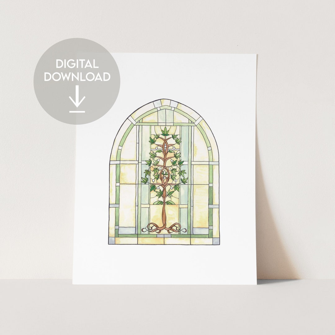 Watercolor Tree of Life Window Painting - Latter-day Saint Digital ...