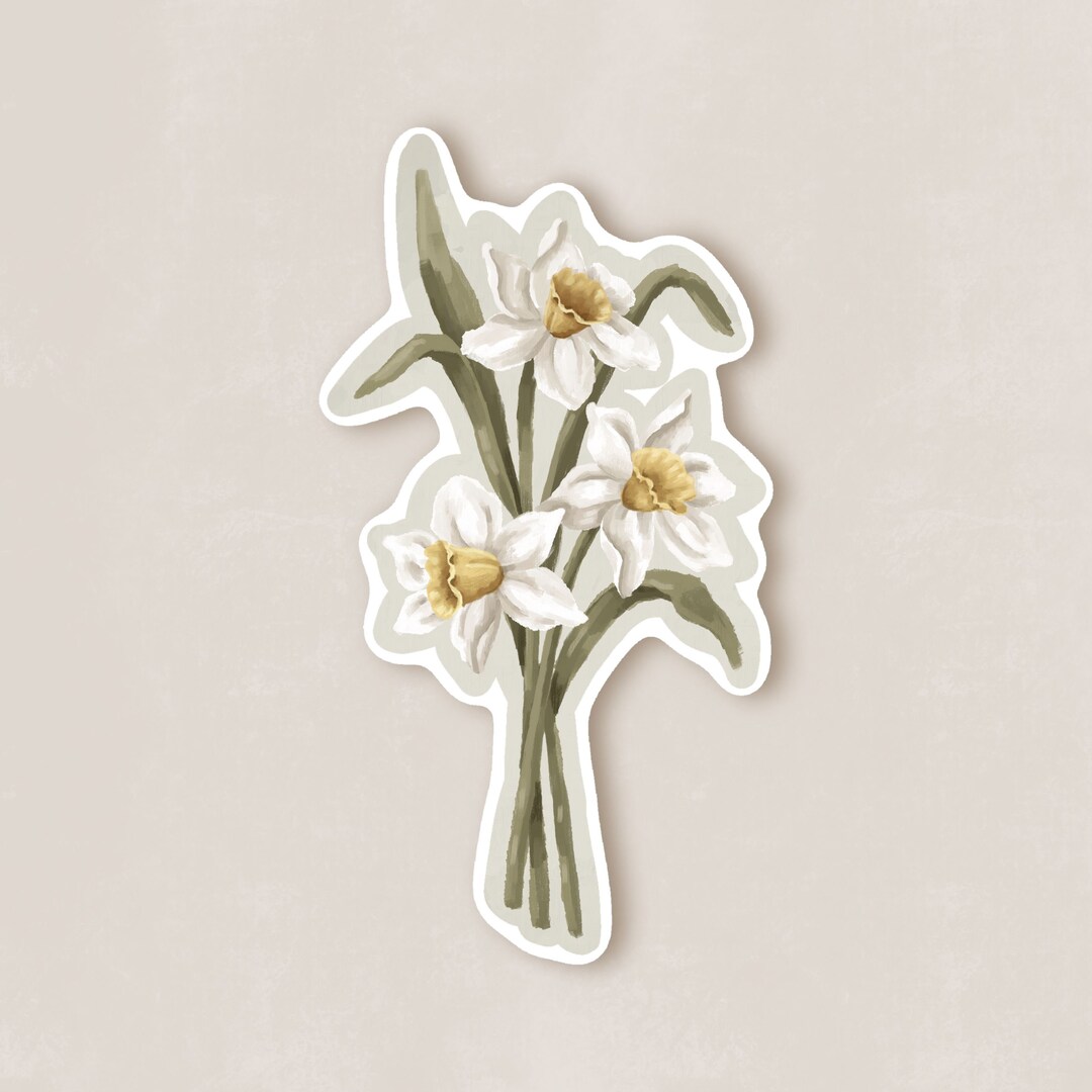 Narcissus Birth Flower - Waterproof Physical Sticker - Etsy
