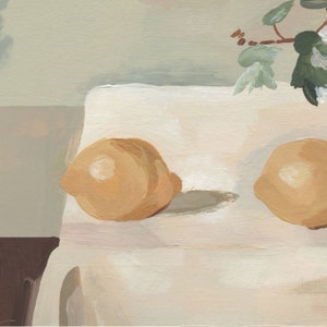 Lemons and Flowers | Physical Giclee Print - Etsy