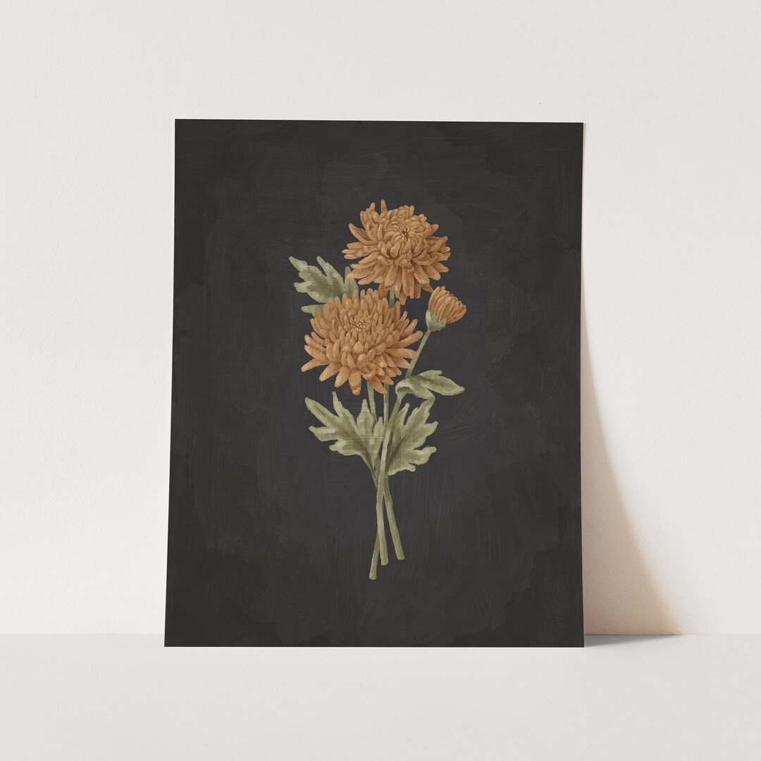 November Birth Flower Print | Chrysanthemums - Etsy