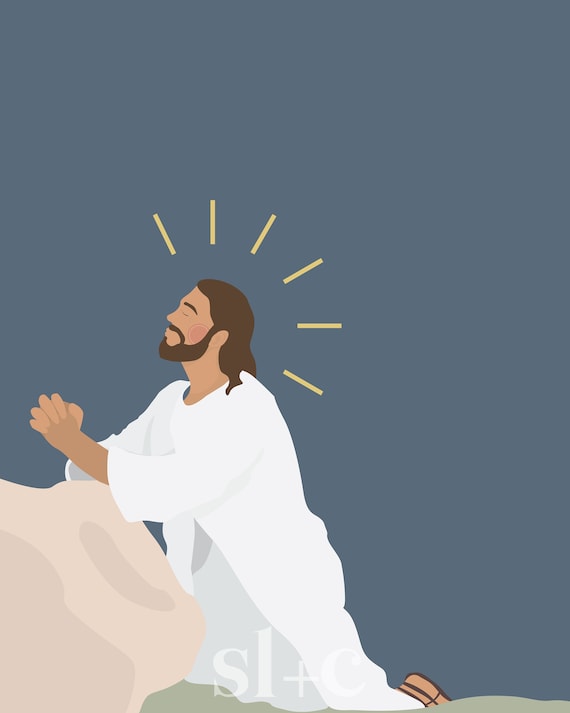 Jesus Praying In The Garden Of Gethsemane Clipart