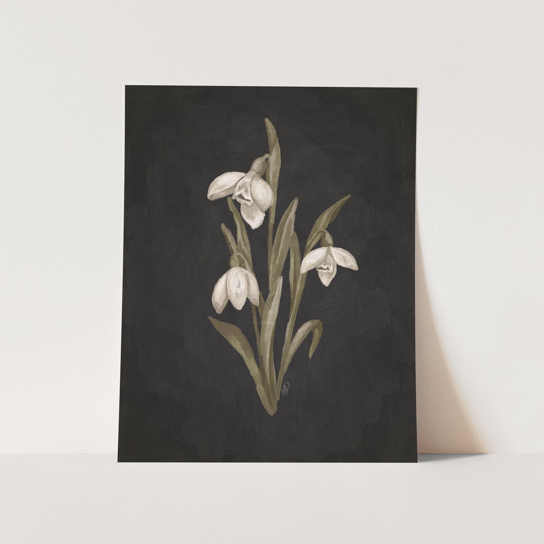 Snowdrops | January Birth Flower | Vintage Oil Painting Wall Art Print ...