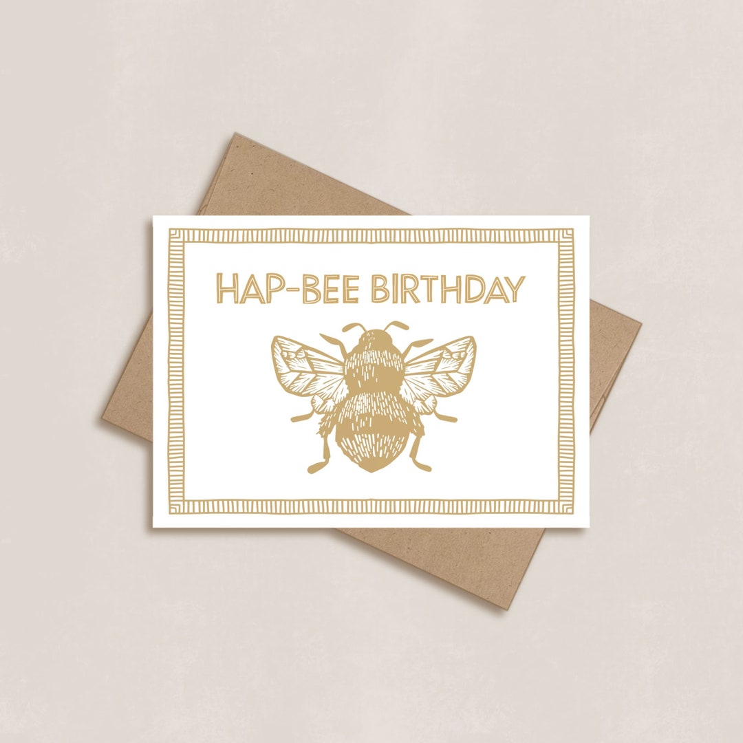 Hap-bee Birthday Card - Etsy