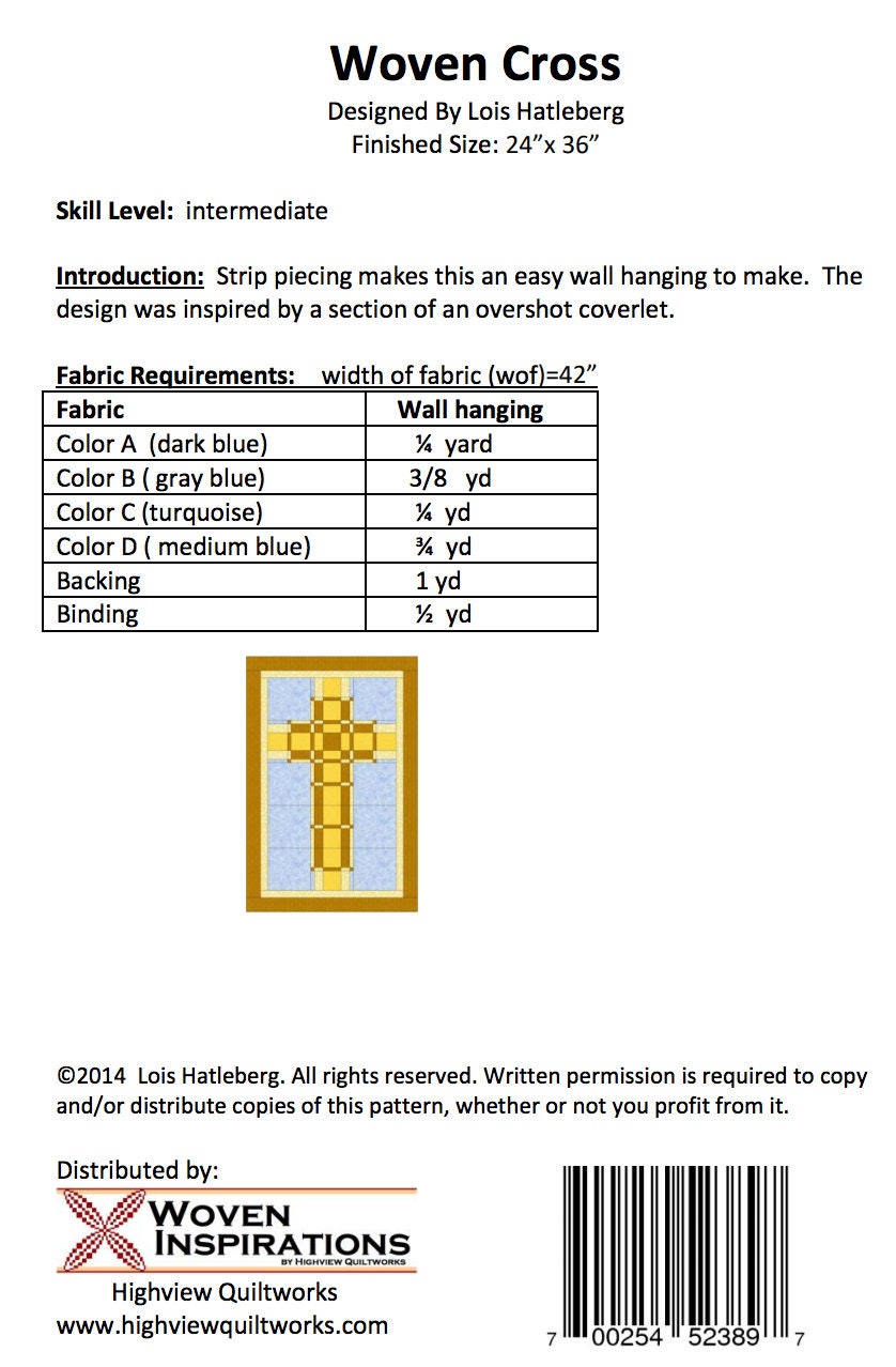 Woven Cross Wall Hanging Quilt Pattern - Etsy