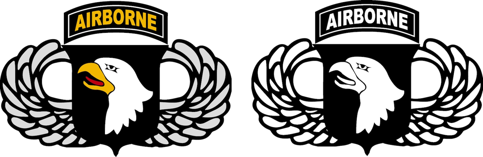 101st Airborne Logo Unit Insignia, Jump Wings, Airborne Tab, US Army ...