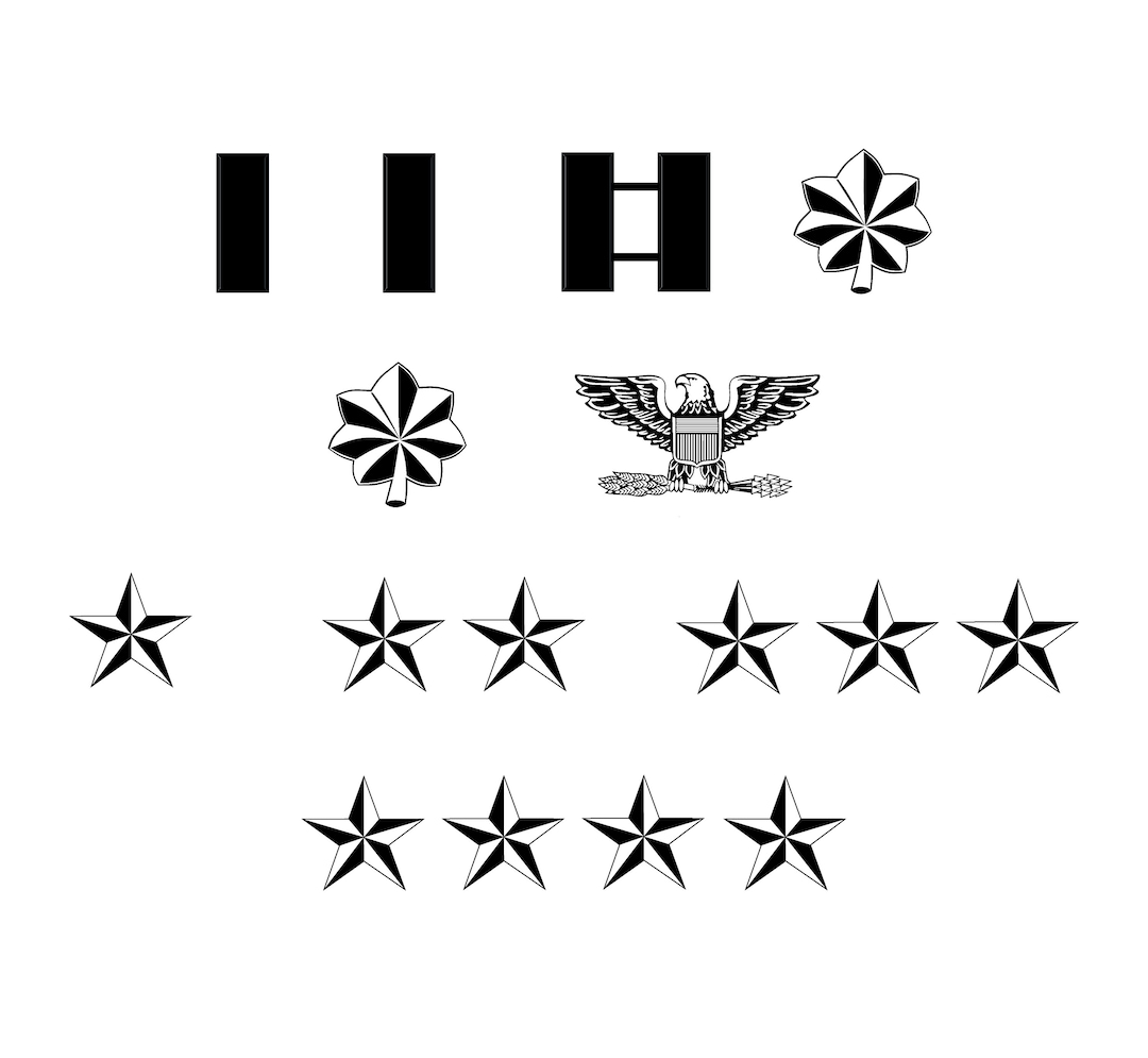 Officer Rank Insignia Digital Vector Download, Army, Navy, Marines ...