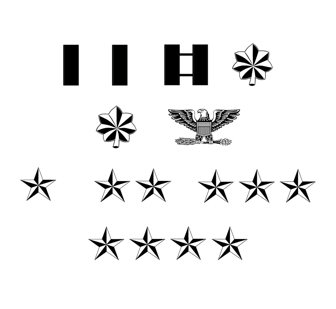 Officer Rank Insignia Digital Vector Download, Army, Navy, Marines ...