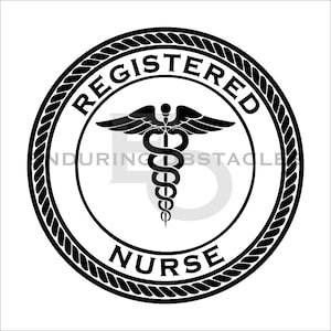 Registered Nurse RN BSN Logo and Emblem SVG Vector, Svg, Pdf, Png, Ai ...