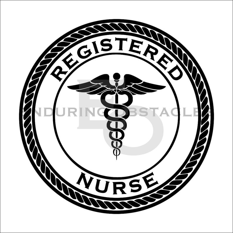 Registered Nurse RN BSN Logo and Emblem SVG Vector, Svg, Pdf, Png, Ai ...