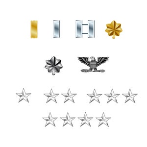 Officer Rank Insignia Digital Vector Download, Army, Navy, Marines ...