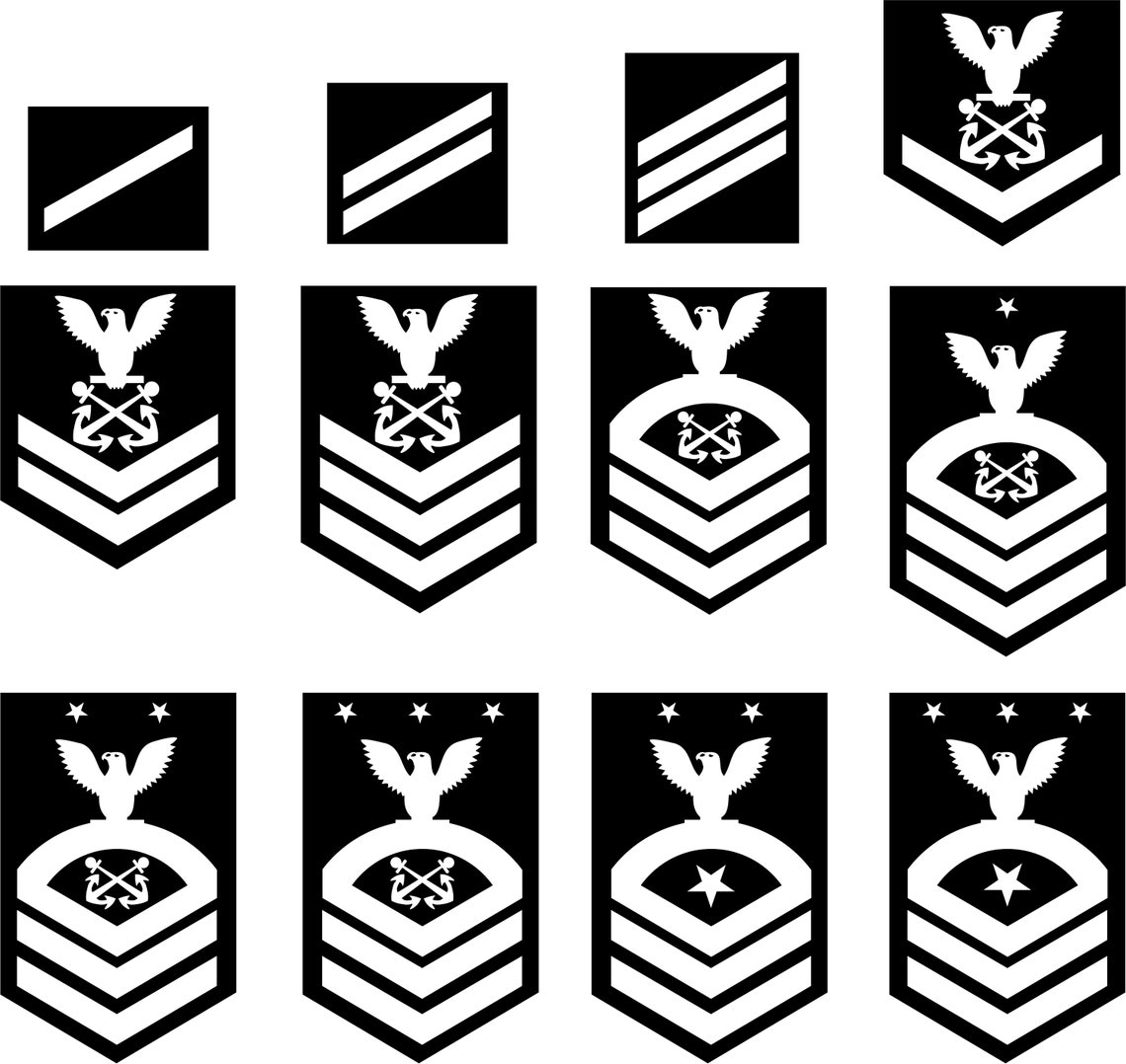 US Navy Enlisted Rank Insignia Vector File SVG, Ai, Pdf, Eps, Dxf, Png ...