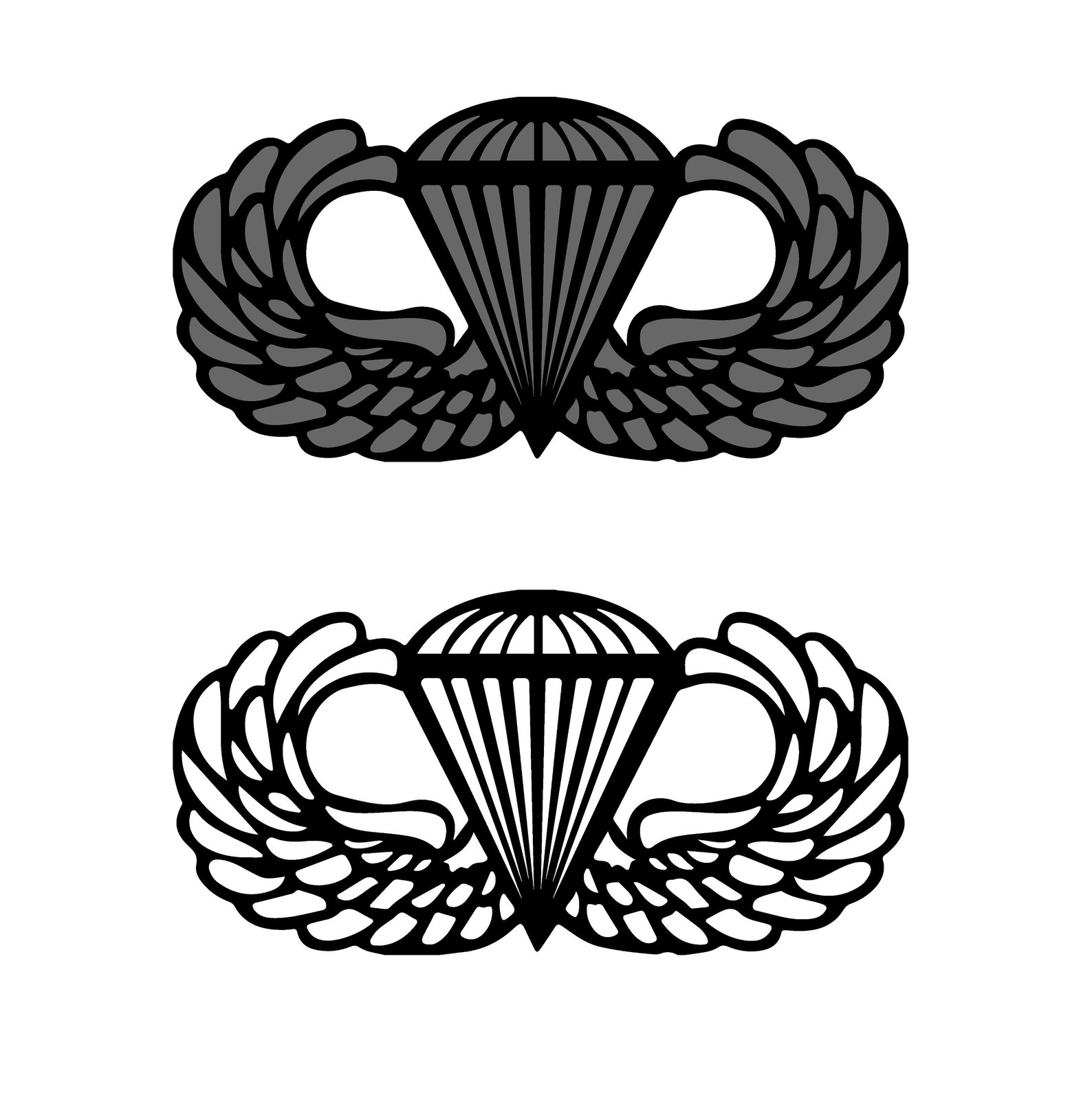 101st Airborne Logo Unit Insignia, Jump Wings, Airborne Tab, US Army ...