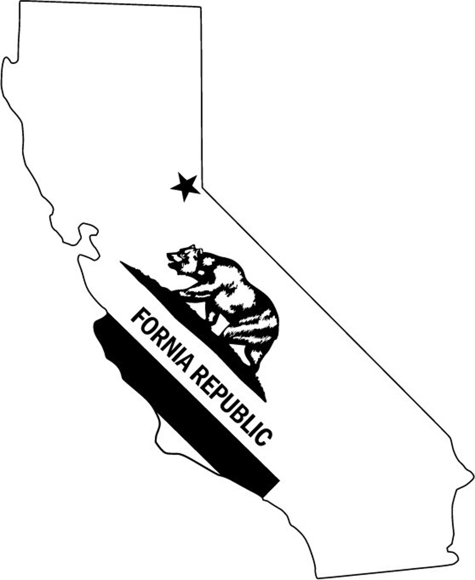 California Outline With State Flag Vector SVG File Png Ai | Etsy