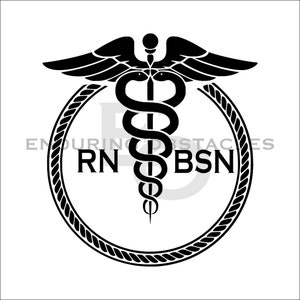 Registered Nurse RN BSN Logo and Emblem SVG Vector, Svg, Pdf, Png, Ai ...