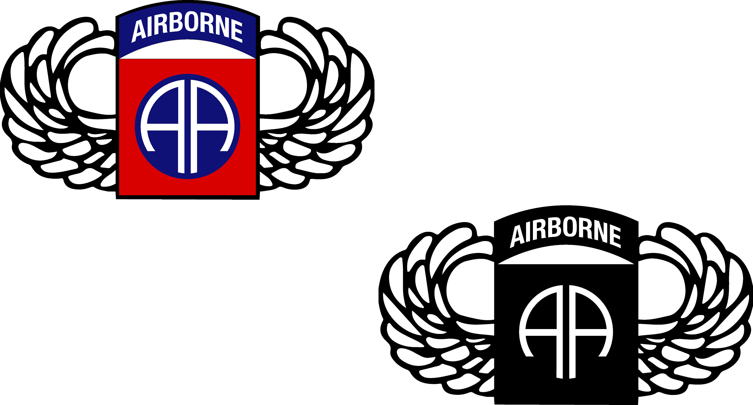 82nd Airborne Logo Unit Insignia, Jump Wings, Airborne Tab, US Army ...