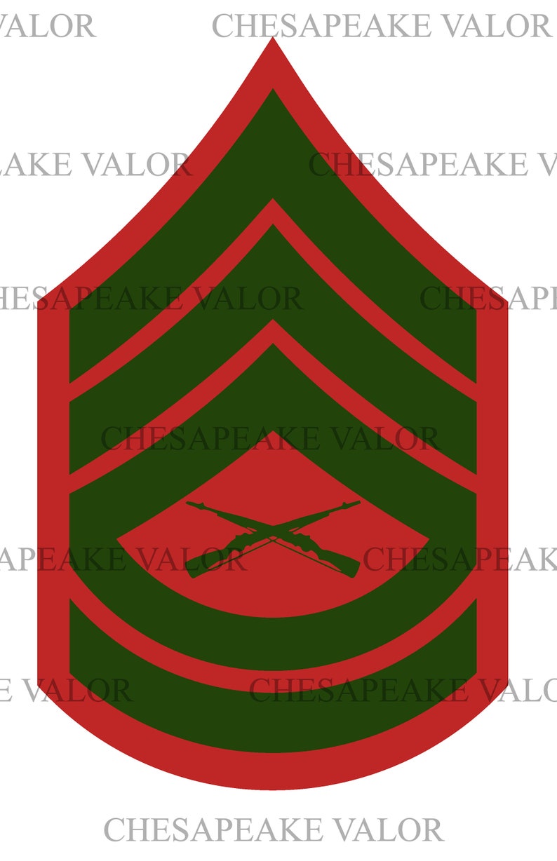 USMC Marine Corps Rank Insignia Chevrons, All Colors, Digital Vector ...