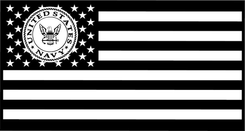 US Flag With Navy Emblem United States Outline Flag Vector - Etsy