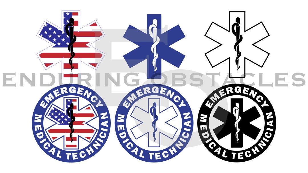 Digital EMT, USA Flag, Star of Life, Emergency Medical Technician Logo ...