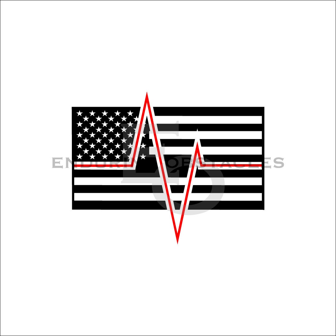 Thin Red Line Nurse Flag Digital Vector Pack SVG Png Ai - Etsy