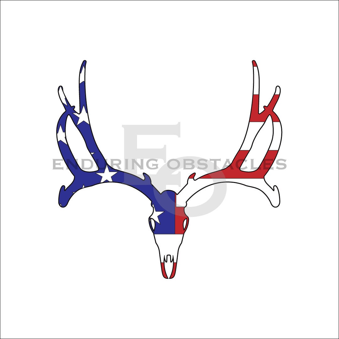 Deer Antlers / Skull - American USA Flag Vector Clipart Vector File ...