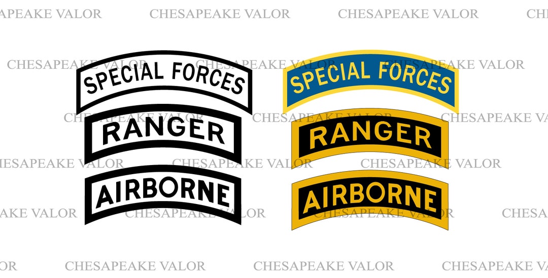 US Army Special Forces, Ranger, Airborne Tab Vector File, SVG, Png, Ai ...