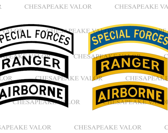 US Army Special Forces, Ranger, Airborne Tab Vector File, SVG, Png, Ai ...