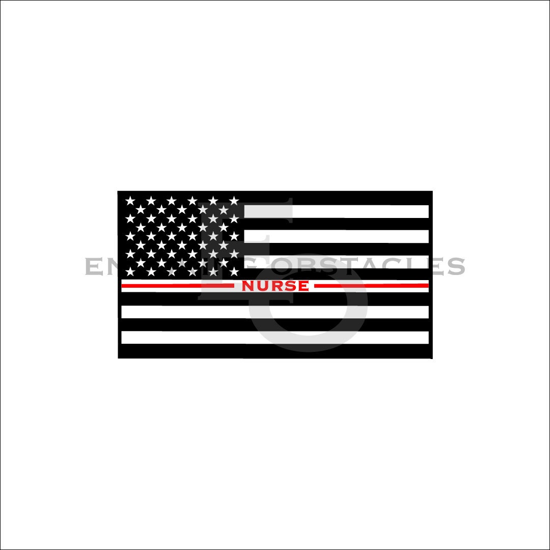 Thin Red Line Nurse Flag Digital Vector Pack SVG Png Ai - Etsy