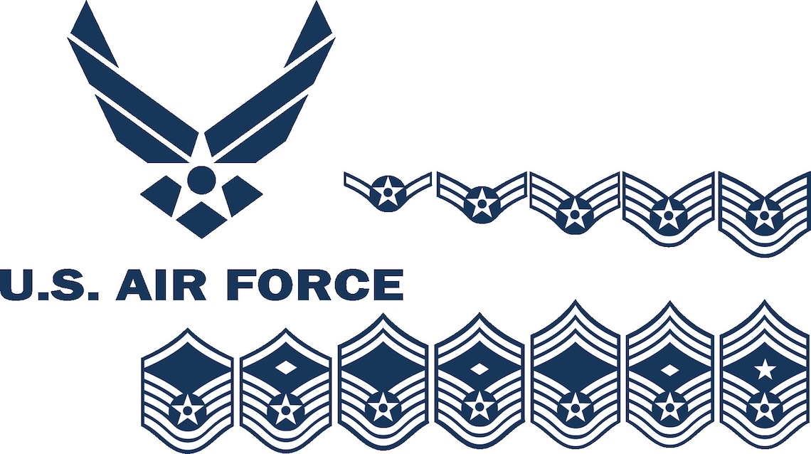US Air Force Rank Insignia Chevrons USAF Logo Digital Vector | Etsy