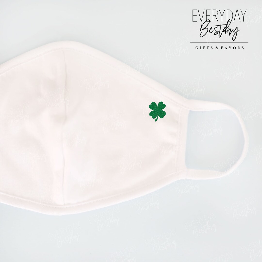 St. Patricks Day Face Mask,shamrock Face Mask,green Glitter Shamrock ...
