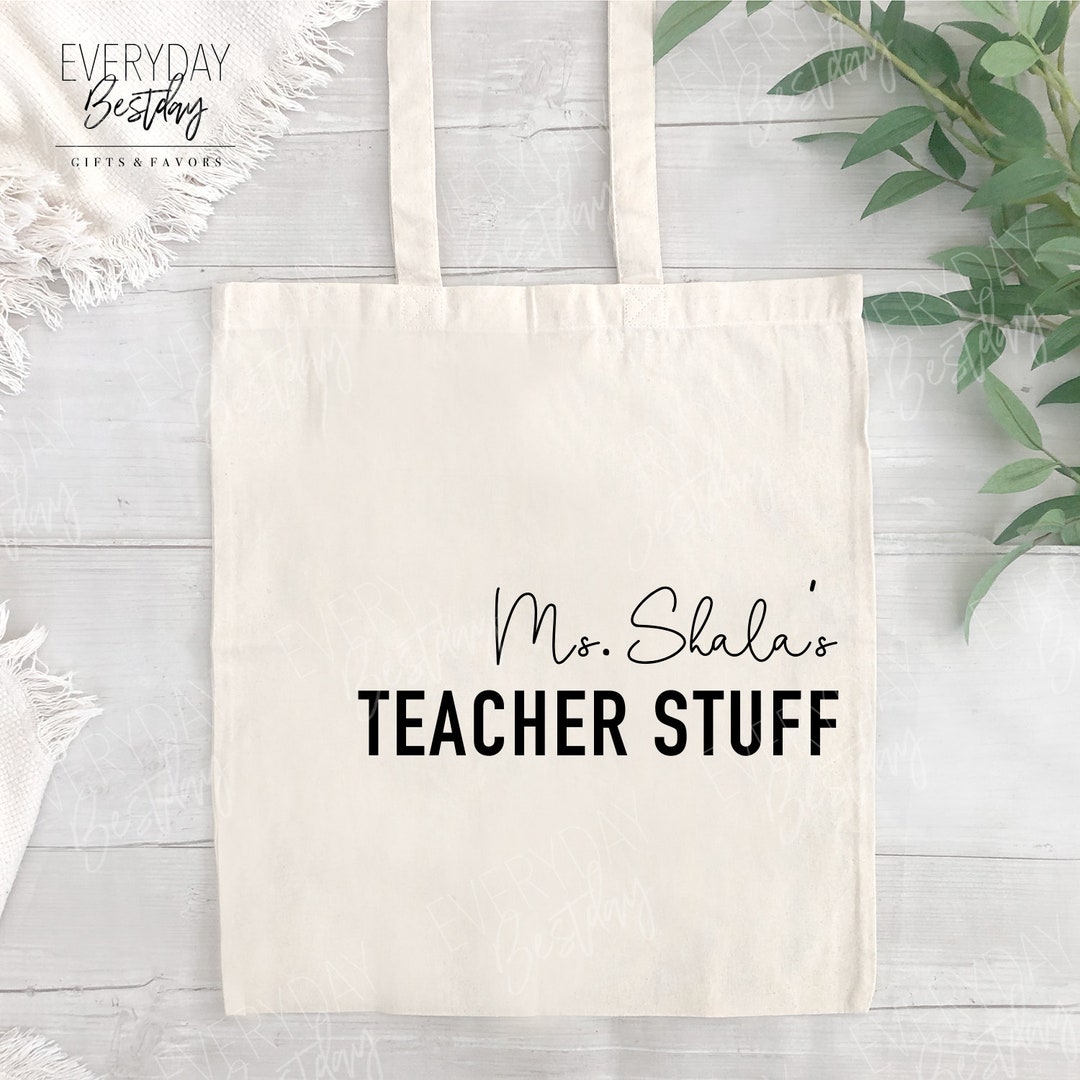 Personalized Teacher Stuff Tote Bag,teacher Appreciation Gift,custom ...