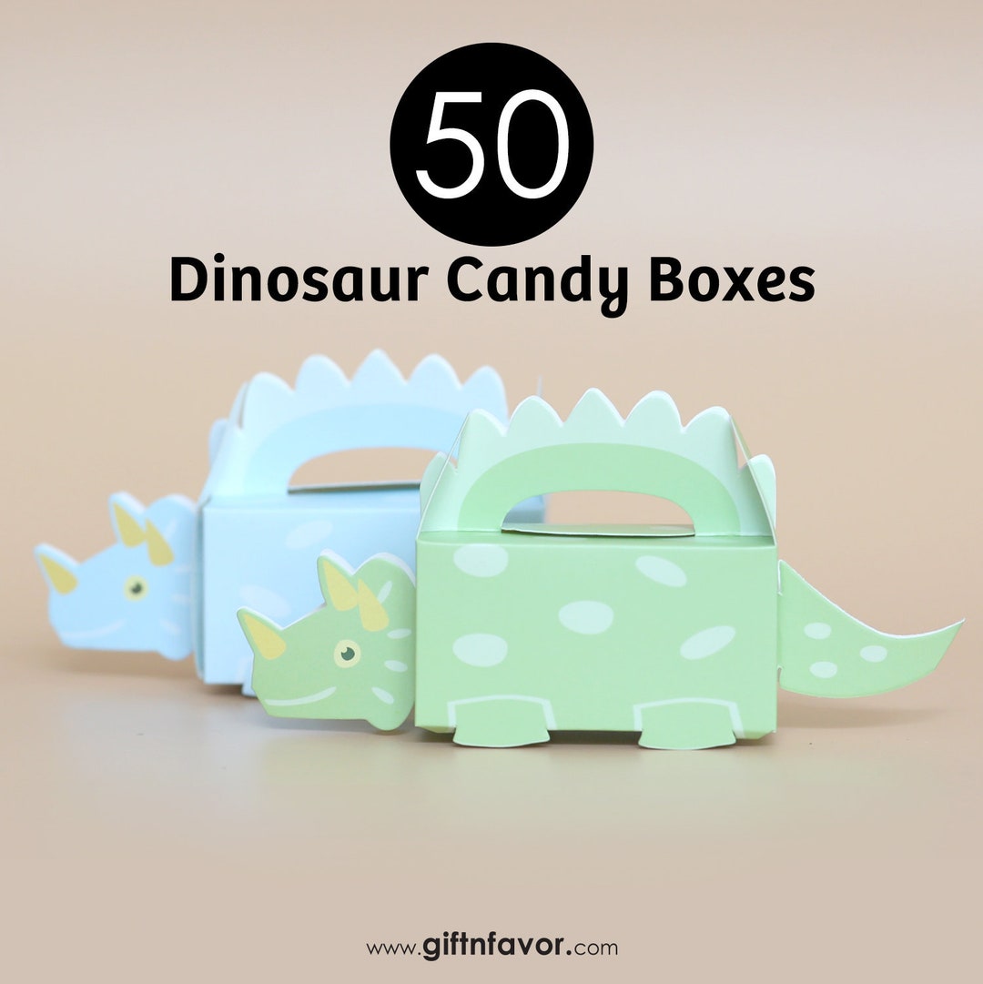 50 Dinosaur Favor Boxes,kids Valentine Boxes,dinosaur Birthday Party ...