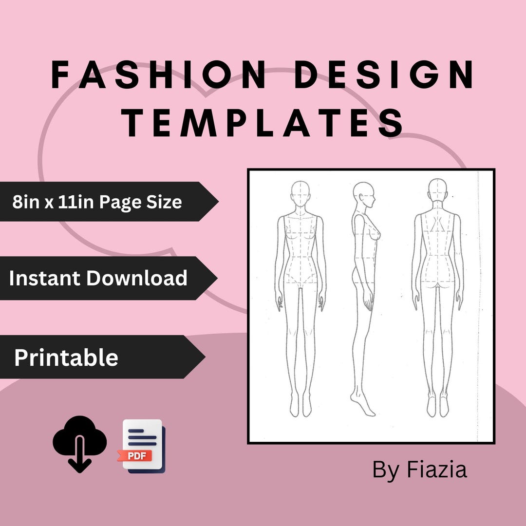 FASHION DESIGN CROQUIS, Fashion Template, Woman's Silhouette, Clothing ...