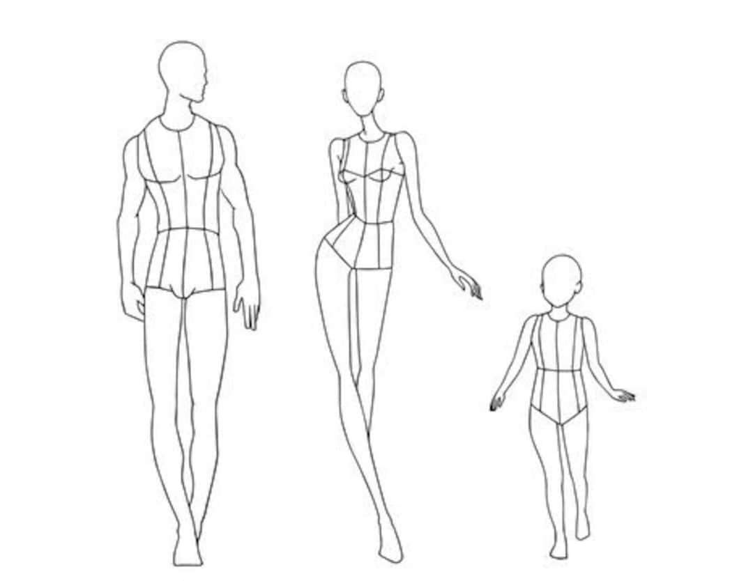 FASHION DESIGN CROQUIS Fashion Template Woman's Silhouette Clothing ...